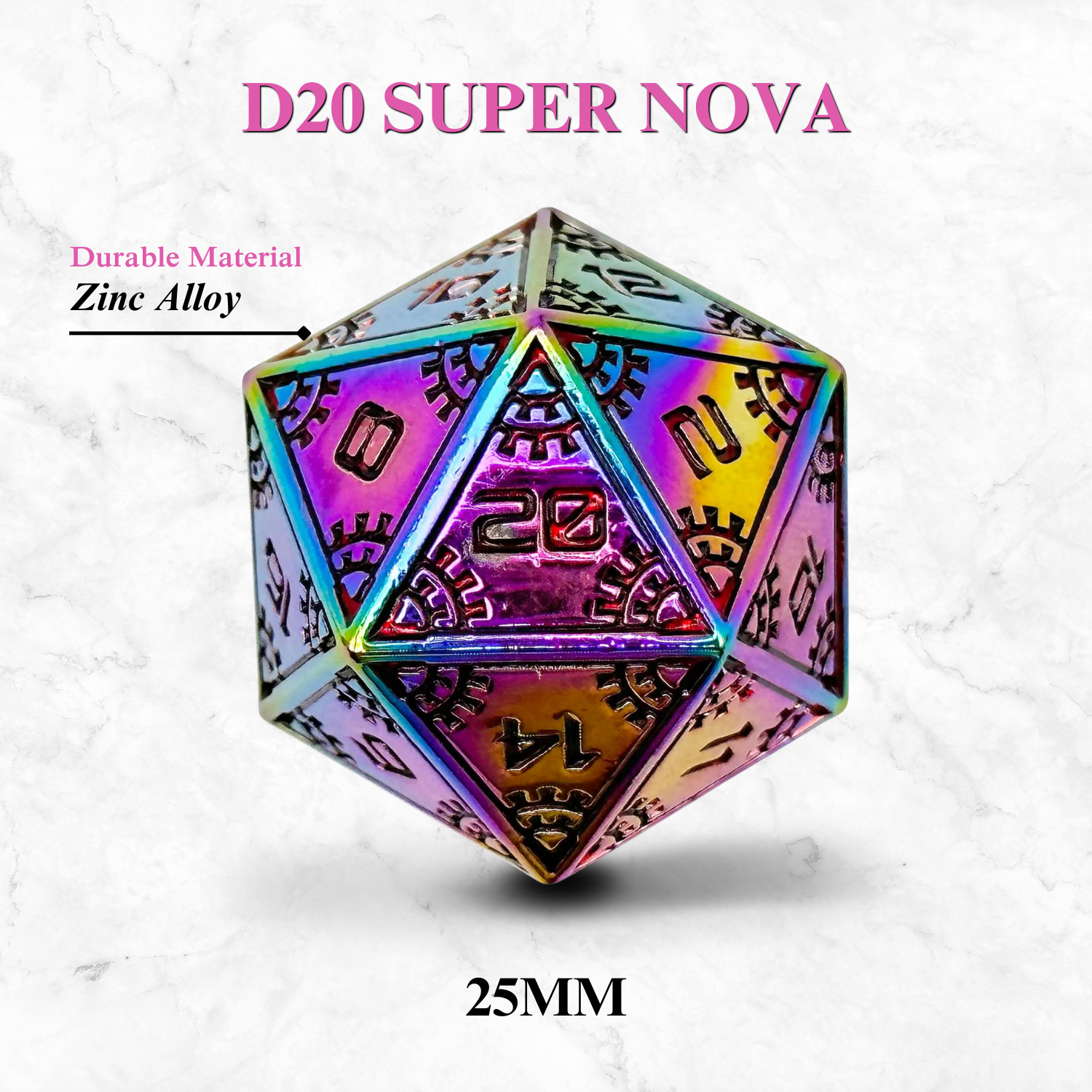 Space Dice Meteor Runestones™ - 25mm D20 - Super Nova| The Mage's Emporium