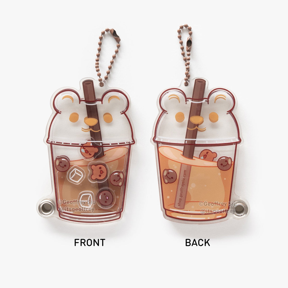 Geoffrey Siu Art LLC's Boba Bear Fillable Shaker Keychain (3.375")| The ...