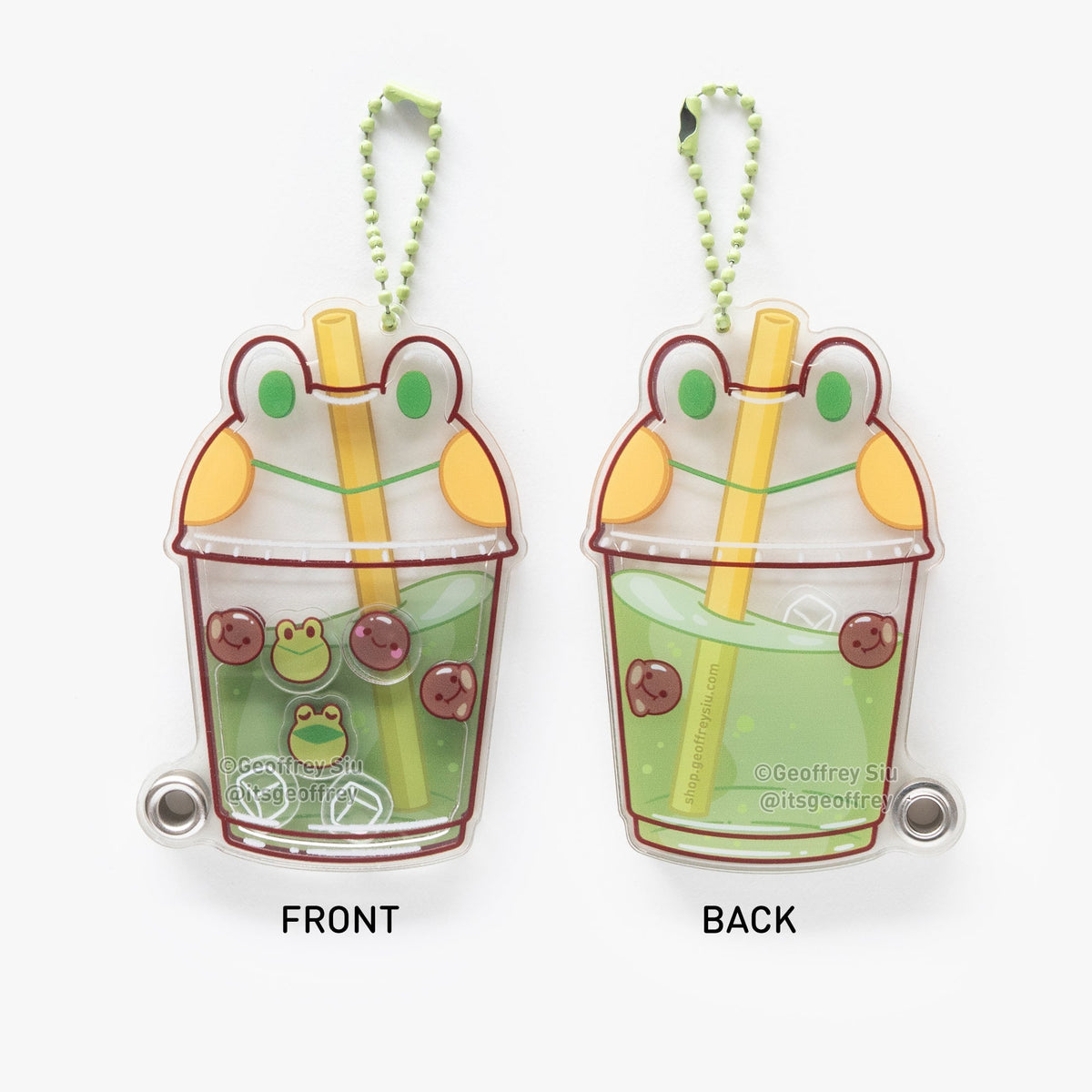 Geoffrey Siu Art LLC's Matcha Latte Frog Fillable Shaker Keychain| The ...