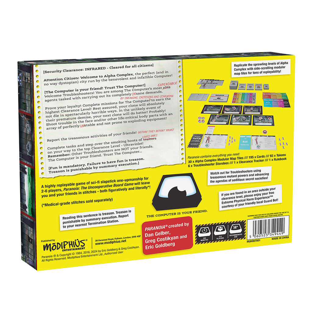 Bards & Cards's Paranoia The Uncooperative Board Game Role Playing| The ...